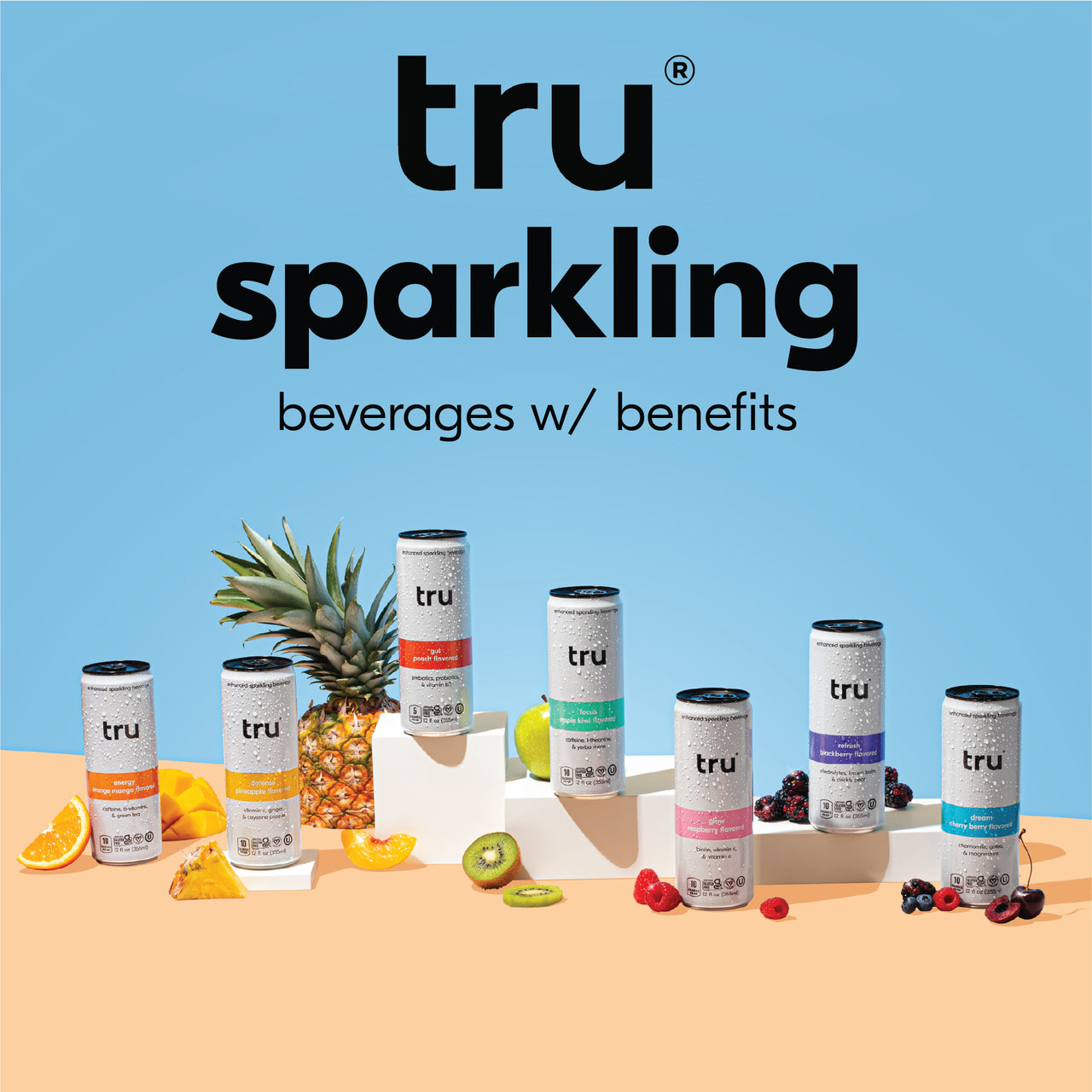 Tru Gut Sparkling | Functional Beverages with Prebiotics for Digestion